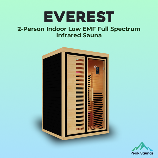 Peak Saunas Everest 2-Person Full Spectrum Infrared Sauna with Built-I