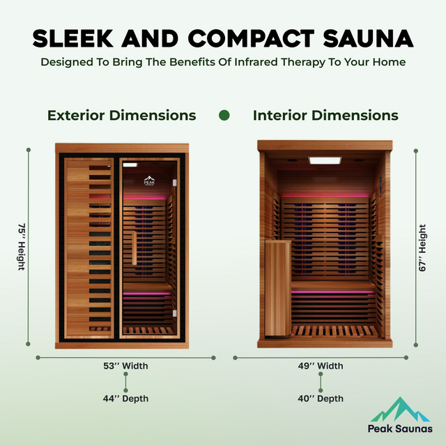Peak Saunas Fuji 2-Person Full Spectrum Infrared Sauna with XL Medical