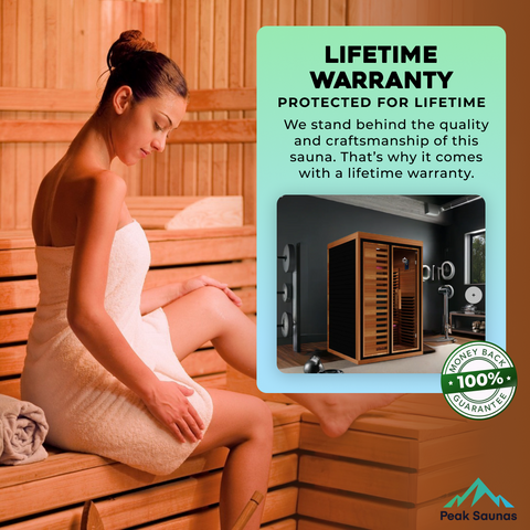 Peak Saunas Fuji 2-Person Full Spectrum Infrared Sauna with XL Medical