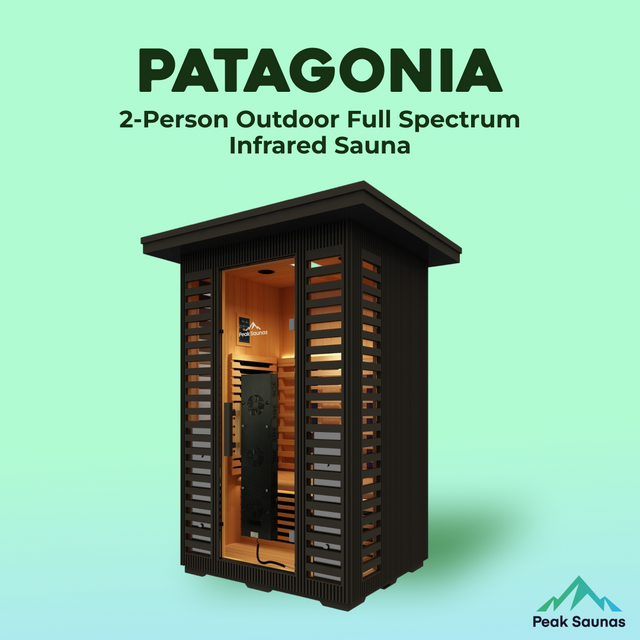 Peak Saunas Patagonia 2-Person Outdoor Full Spectrum Infrared Sauna wi